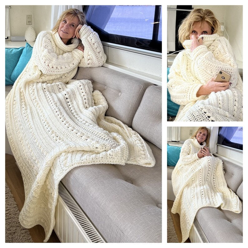 Cozy Couch Sweater, Crochet PATTERN English US Terms – crochetjennifer.com